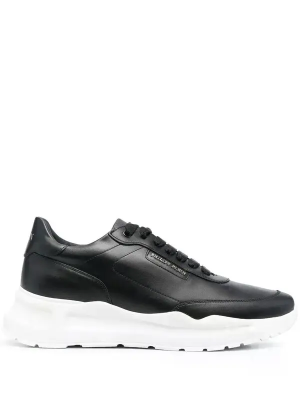 Philipp Plein Runner Low-top Leather Sneakers - Black