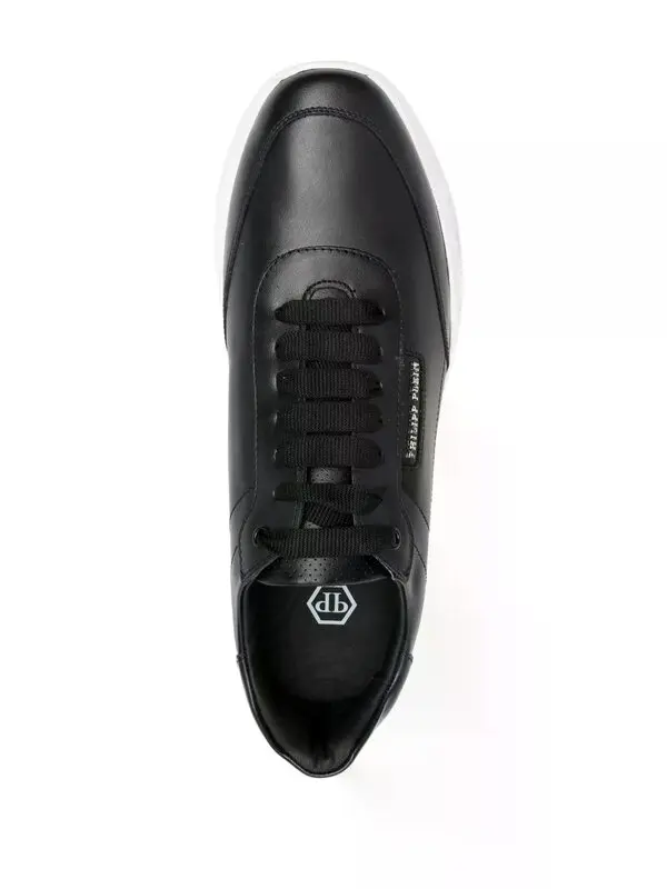 Philipp Plein Runner Low-top Leather Sneakers - Black