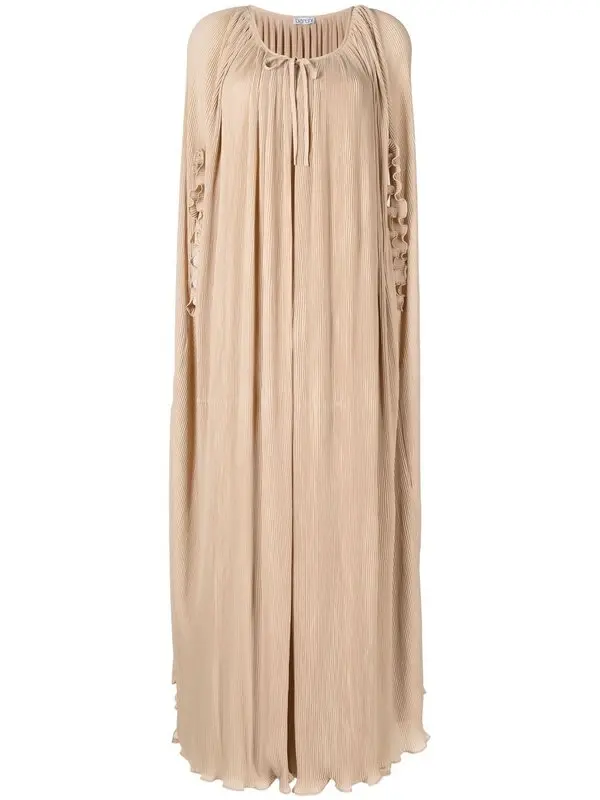 BARUNI Sleeveless Long Dress-cape Set - Brown