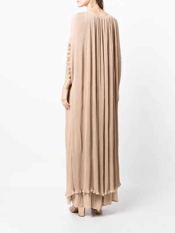 BARUNI Sleeveless Long Dress-cape Set - Brown