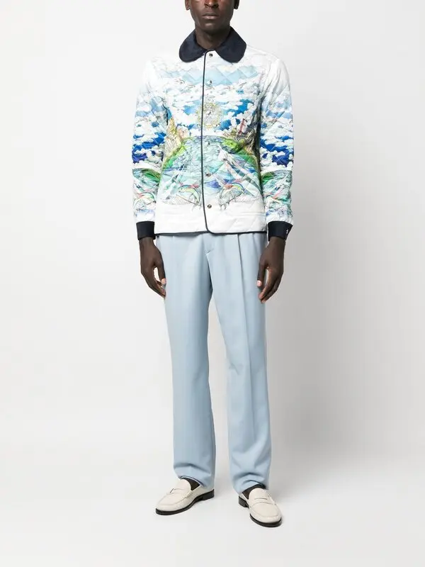 Casablanca Graphic-print Quilted Jacket - White