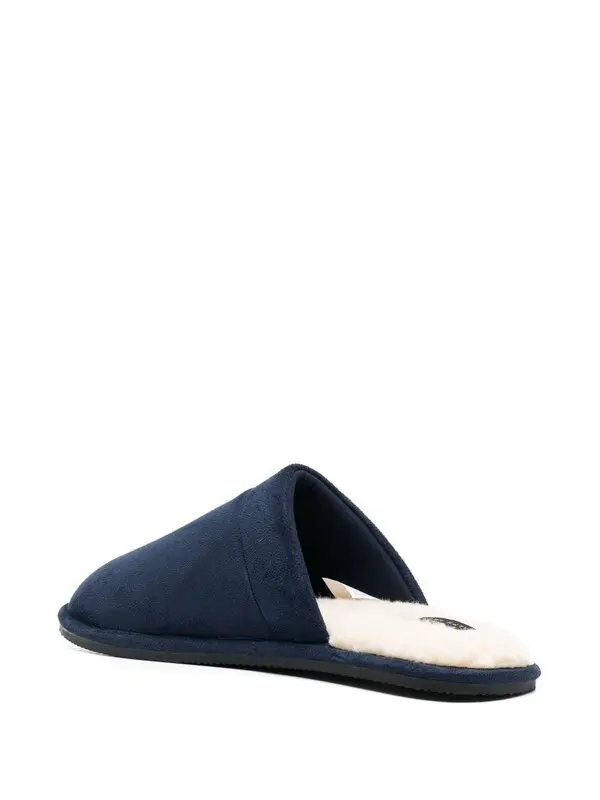 Polo Ralph Lauren Embroidered-logo Slippers - Blue