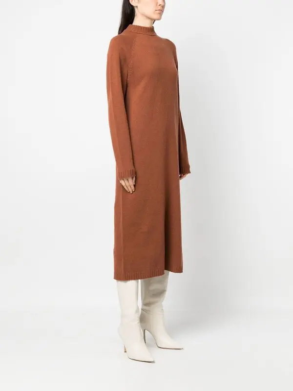 ALYSI Mock-neck Knit Dress - Brown