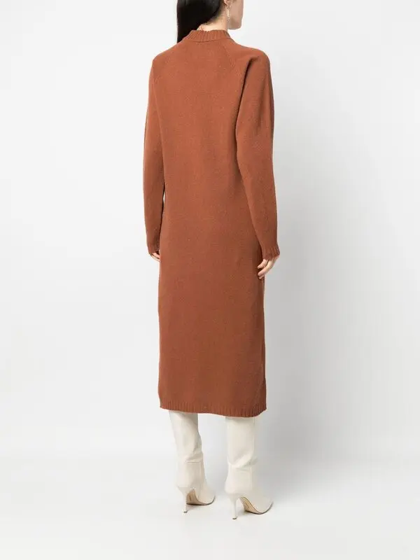 ALYSI Mock-neck Knit Dress - Brown
