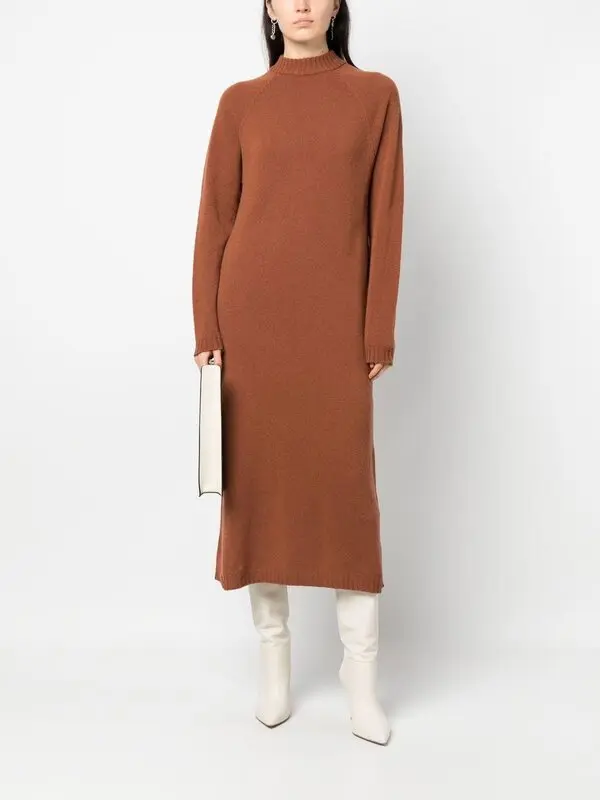 ALYSI Mock-neck Knit Dress - Brown