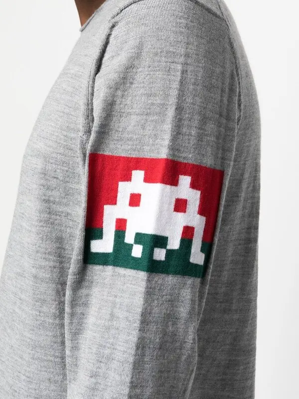 Comme Des Garçons Intarsia-knit Sweater - Grey