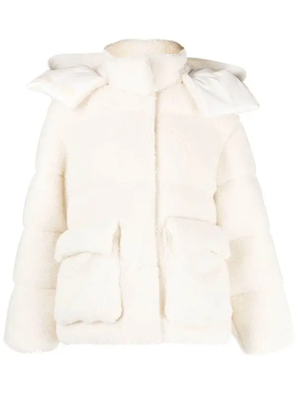 Off-White Arrows Fleece-texture Puffer Jacket