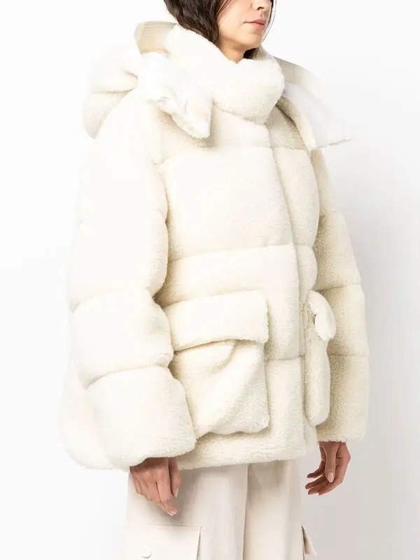 Off-White Arrows Fleece-texture Puffer Jacket