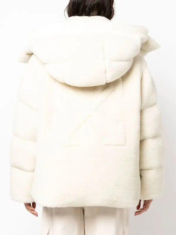 Off-White Arrows Fleece-texture Puffer Jacket