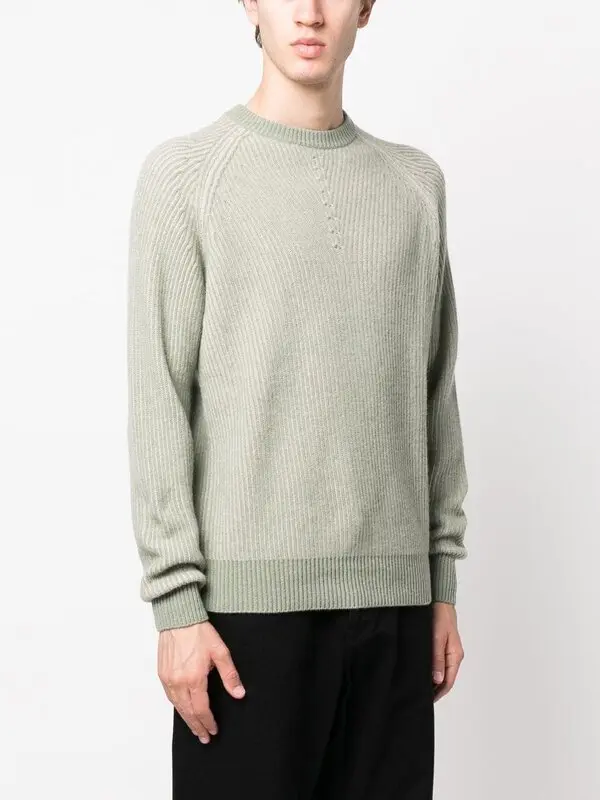 ROBERTO COLLINA Ribbed Knit Crew-neck Jumper - Green