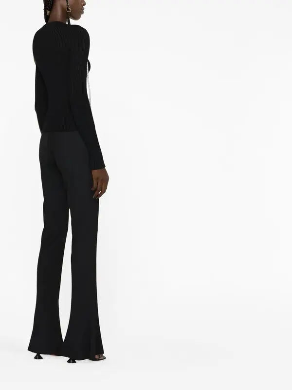 Giuseppe Di Morabito Ribbed-knit Top With Crystal Embellishments - Black