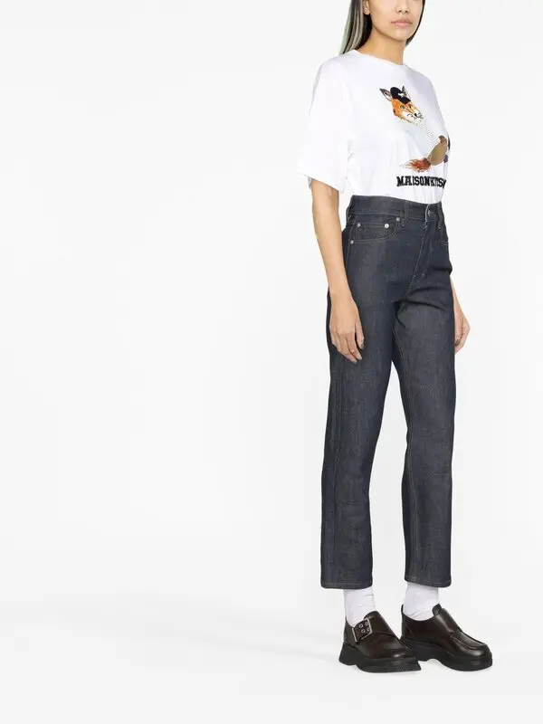 Maison Kitsuné Straight-leg Cropped Jeans