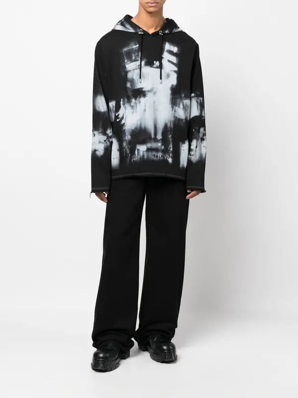 Balmain Graphic Print Hoodie