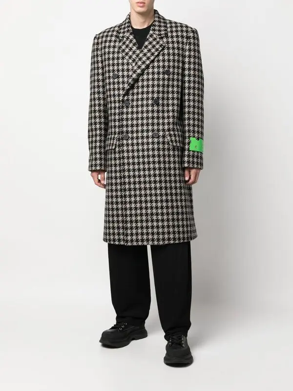Off-White Houndstooth Double-breasted Coat