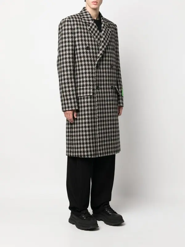 Off-White Houndstooth Double-breasted Coat