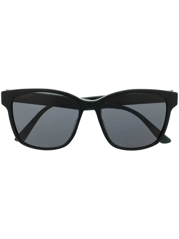 Gucci Striped Square-frame Sunglasses - Black