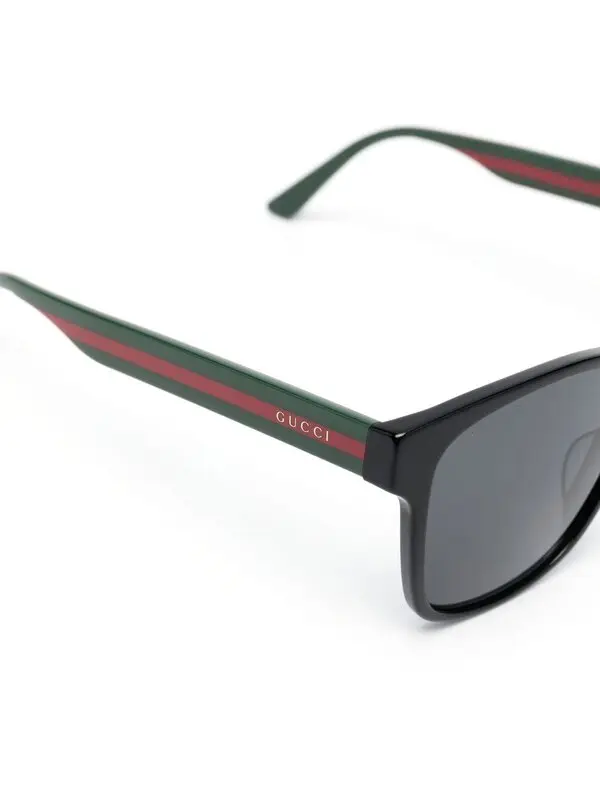 Gucci Striped Square-frame Sunglasses