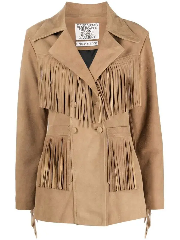 DANCASSAB Rivera Double-breasted Fringed Jacket
