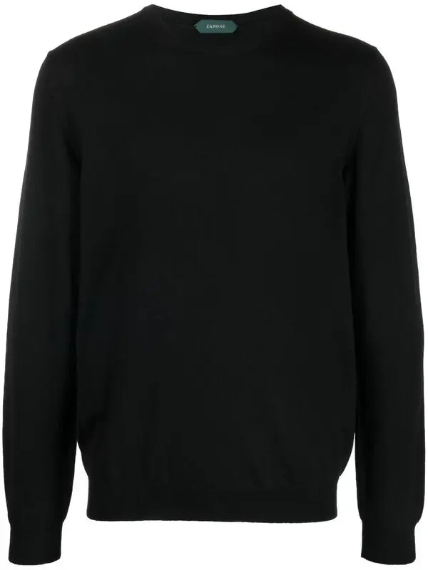 ZANONE Crew-neck Fine-knit Jumper - Black