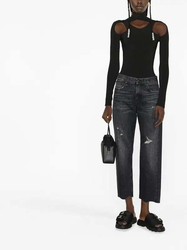 R13 Distressed Cropped Jeans
