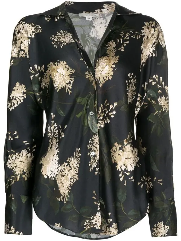 Vince Floral-print Silk Shirt