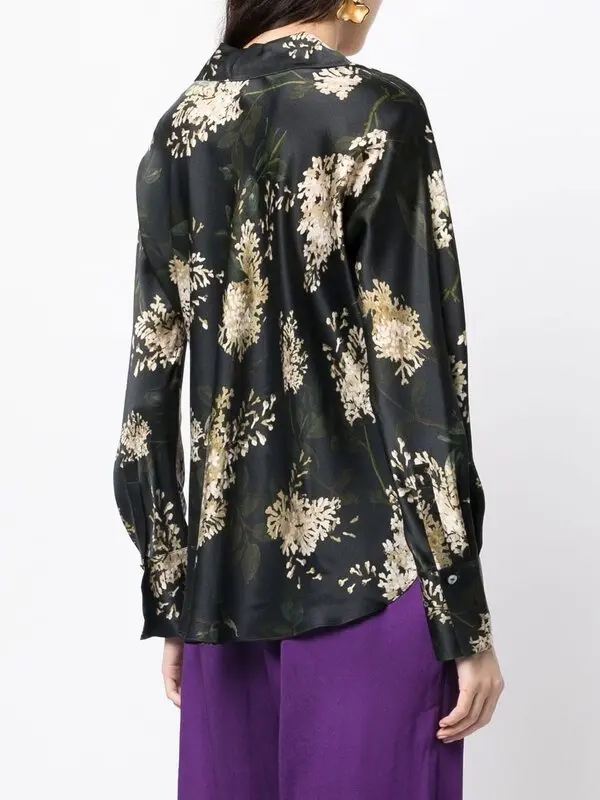 Vince Floral-print Silk Shirt
