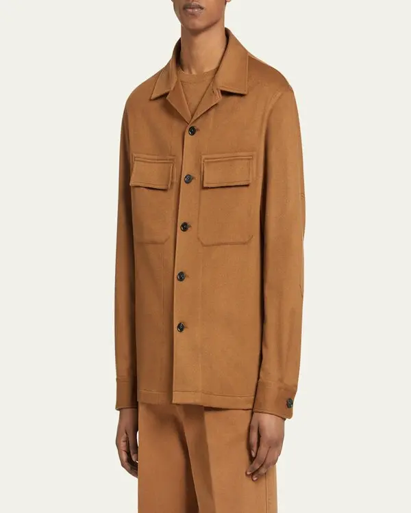 Zegna Cashmere Overshirt - Foliage