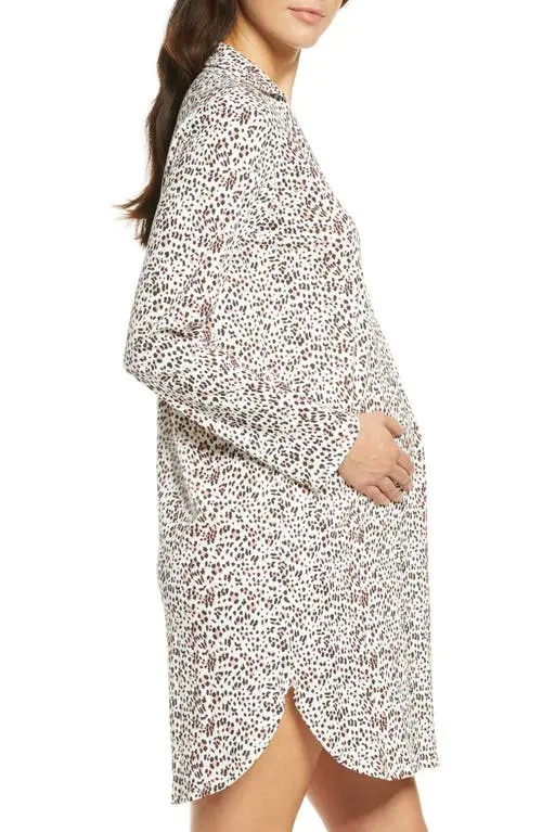 BELABUMBUM Luxe Animal Print Maternity/nursing Nightshirt