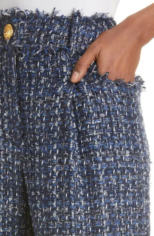 Balmain Pleated Tweed Shorts