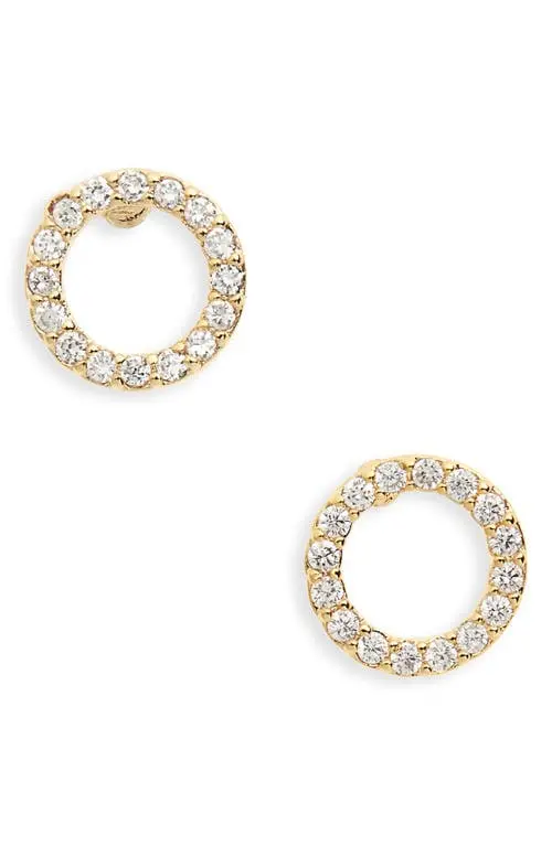 Estée Lauder Pavé Crescent Moon Stud Earrings - Gold
