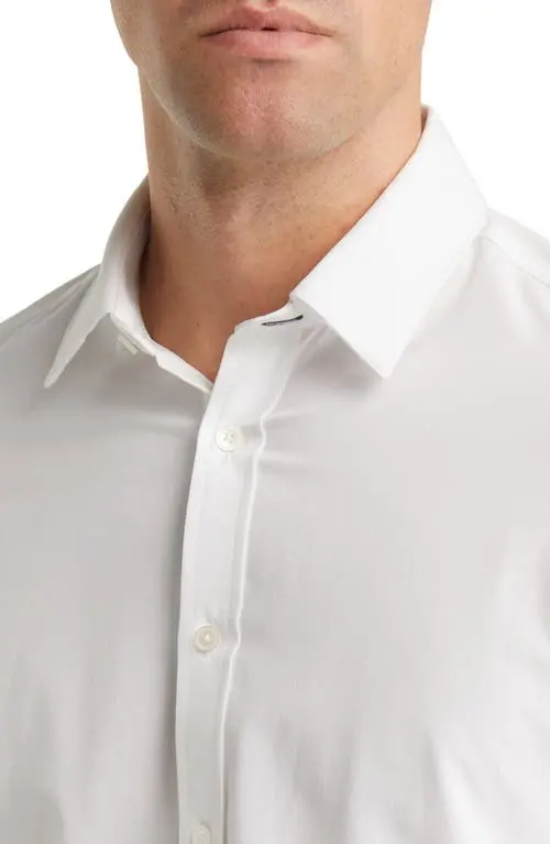 Mizzen+main Leeward Solid Stretch Performance Button-up Shirt - White Solid