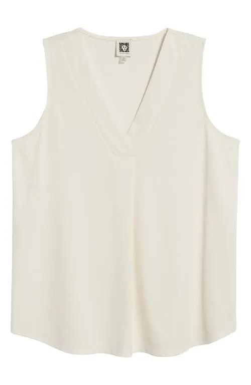 Anne Klein Pleat Neck Shell - Anne White