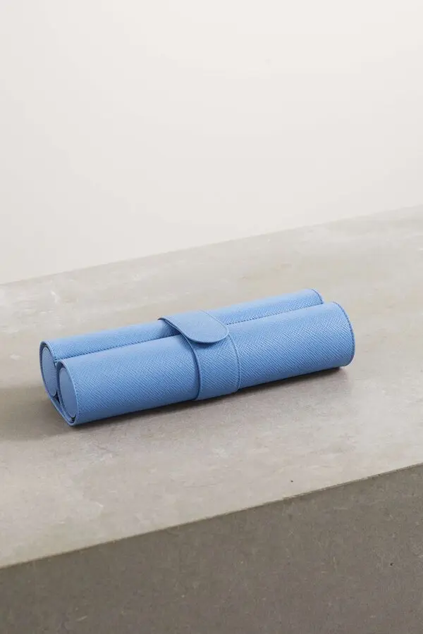 Smythson Panama Textured-leather Chess Roll
