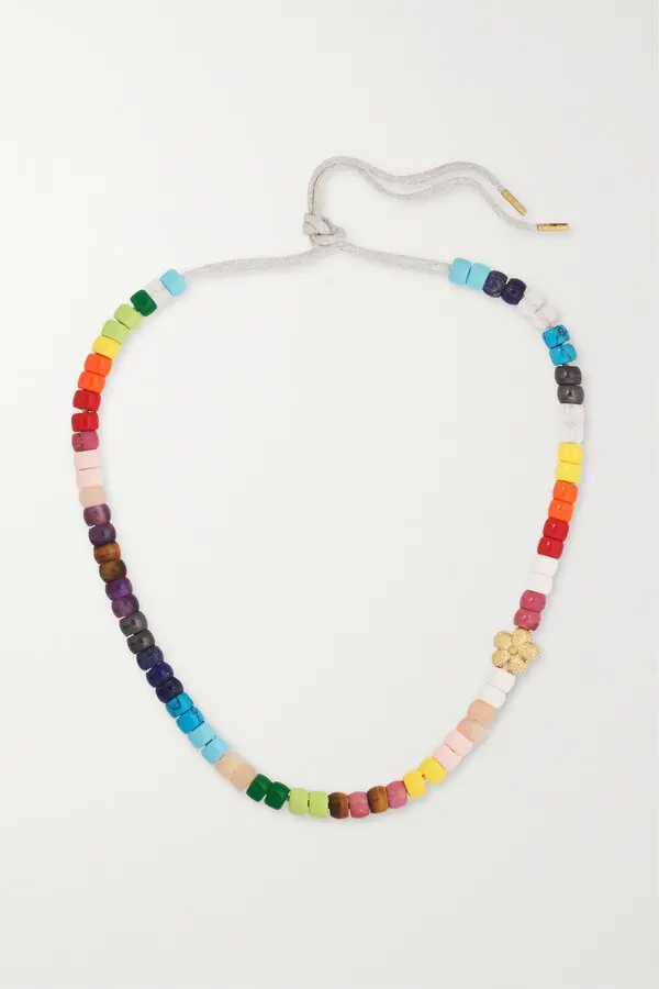 Carolina Bucci Forte Beads Rainbow Flower Necklace Kit - Blue