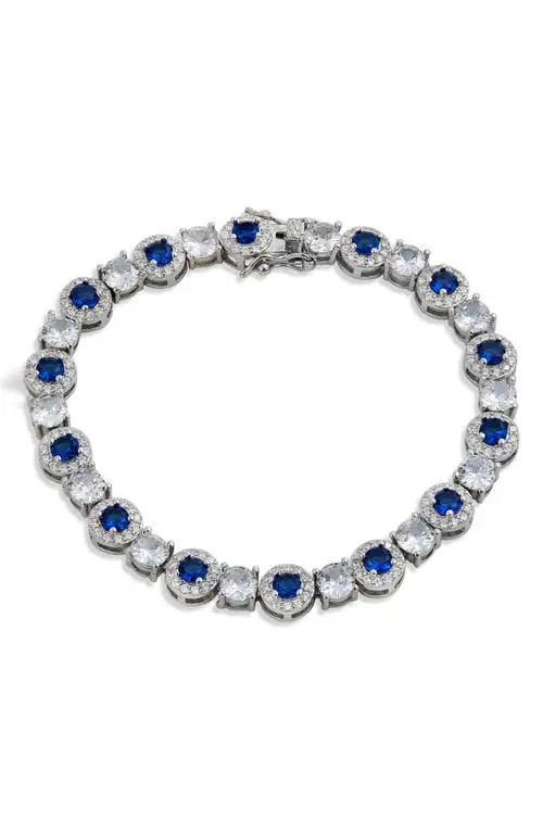 SAVVY CIE JEWELS Cubic Zirconia Tennis Bracelet - Blue