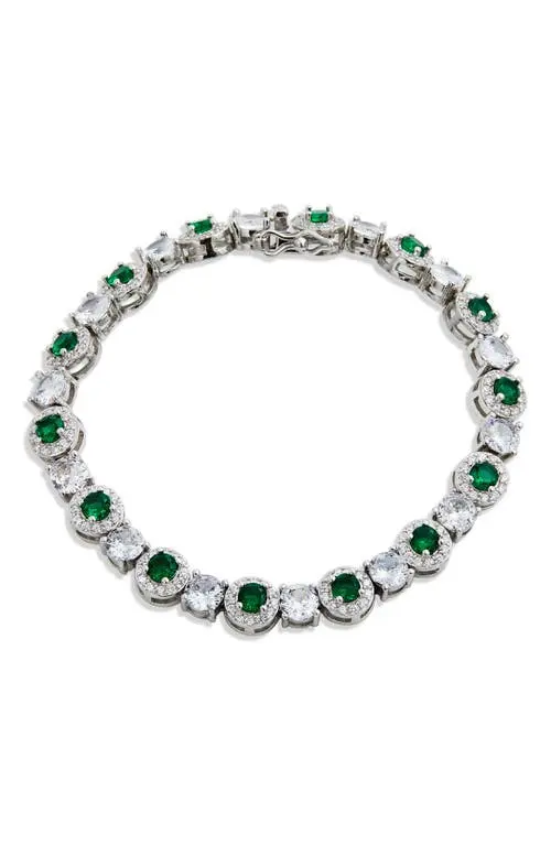 SAVVY CIE JEWELS Cubic Zirconia Tennis Bracelet - Green