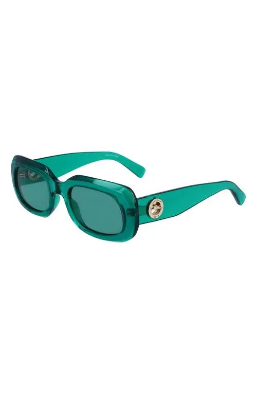 Longchamp Medallion Rectangular Sunglasses - Green