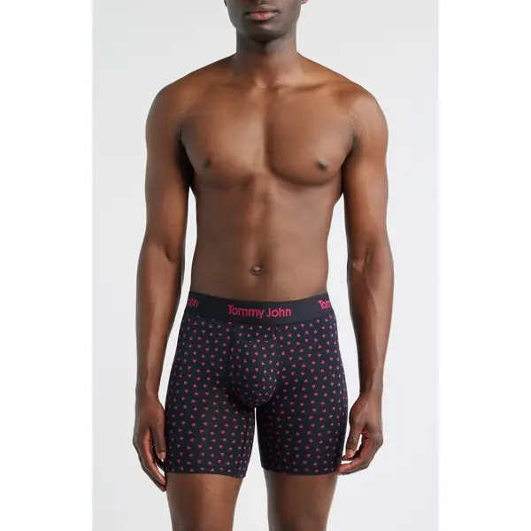 Tommy John Second Skin 4-inch Boxer Briefs - Black Charming Hearts