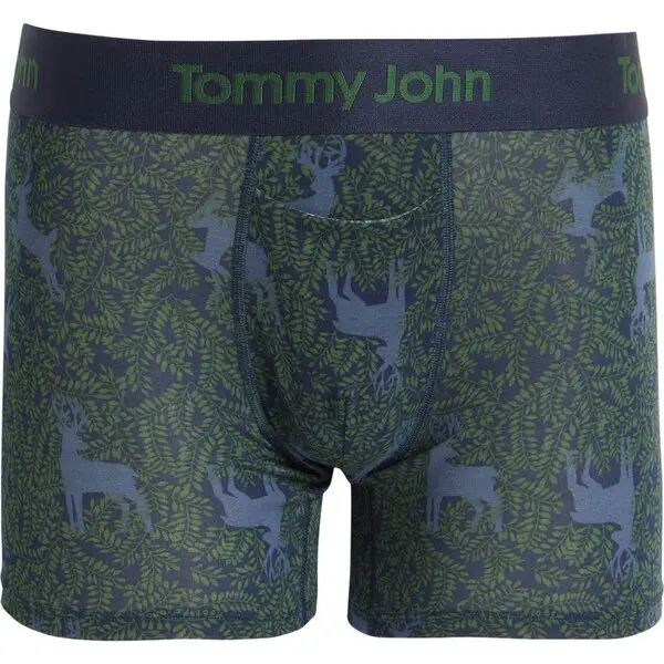 Tommy John Second Skin 4-inch Boxer Briefs - Deer Foliage_dress Blues
