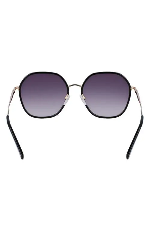 Longchamp Roseau Octagon Sunglasses - Gold/ Black
