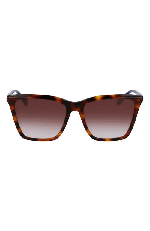 Longchamp Le Pliage 56mm Gradient Rectangular Sunglasses - Havana