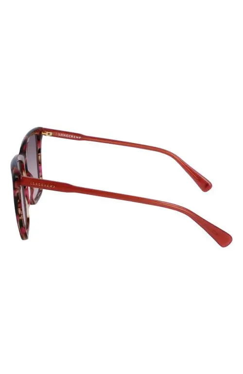 Longchamp Le Pliage 56mm Gradient Rectangular Sunglasses - Red Horn