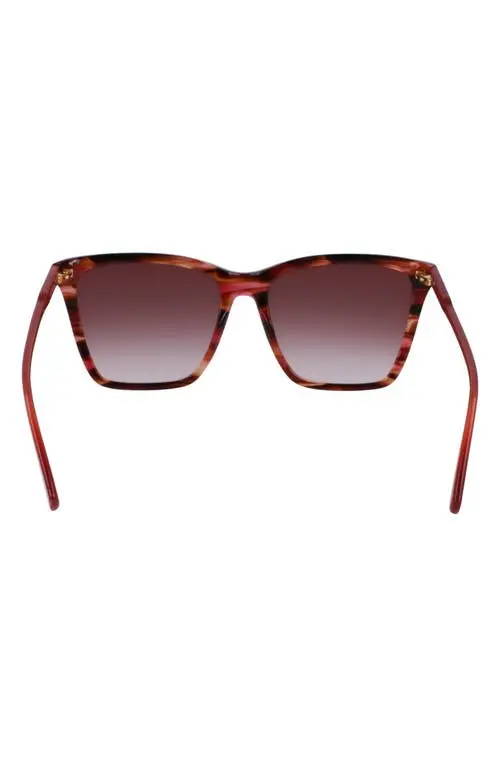 Longchamp Le Pliage 56mm Gradient Rectangular Sunglasses - Red Horn