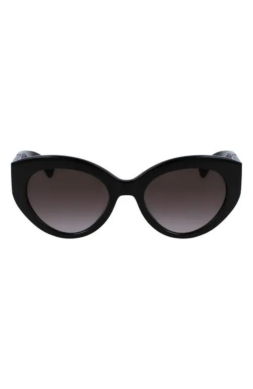 Longchamp Roseau 54mm Gradient Cat Eye Sunglasses - Black