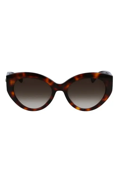 Longchamp Roseau 54mm Gradient Cat Eye Sunglasses - Havana