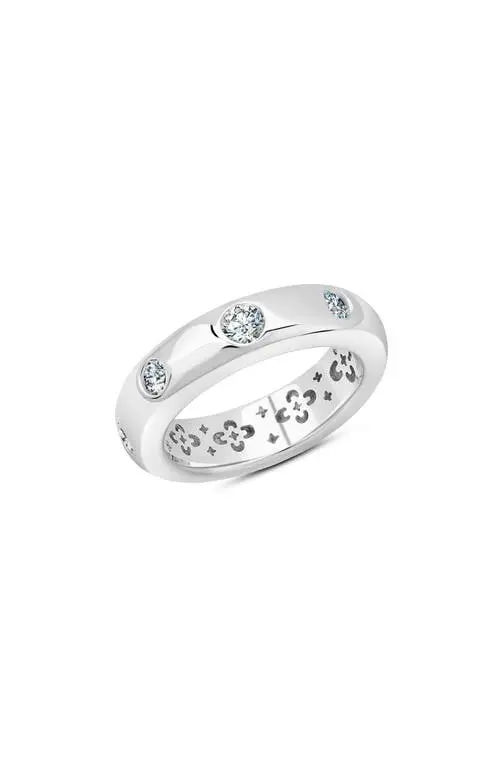 CRISLU Flush Set Cubic Zirconia Eternity Ring - Platinum