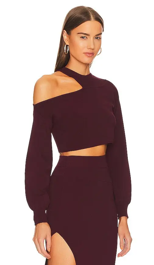 MICHAEL COSTELLO Asymmetrical Cut Out Dolman Sweater