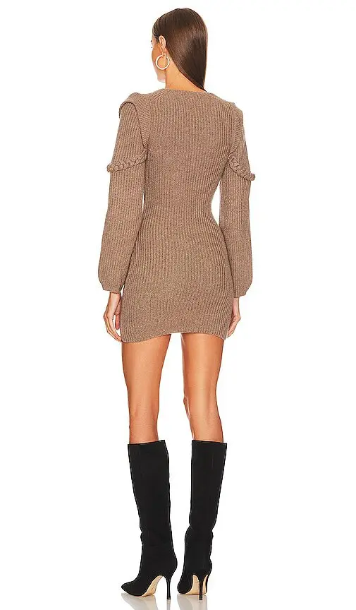 MICHAEL COSTELLO X Malina Deep V Neck Knit Dress