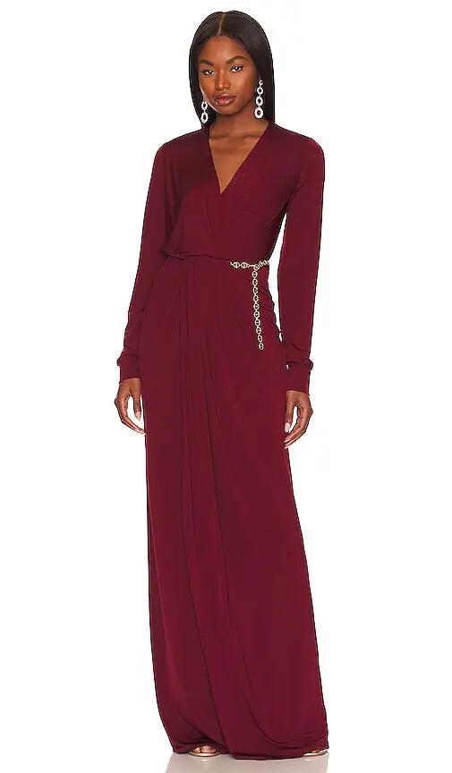 burgundy twist front dress Eternal Waist Twist Split Dress Burgundy– Selfie Leslie main image 0