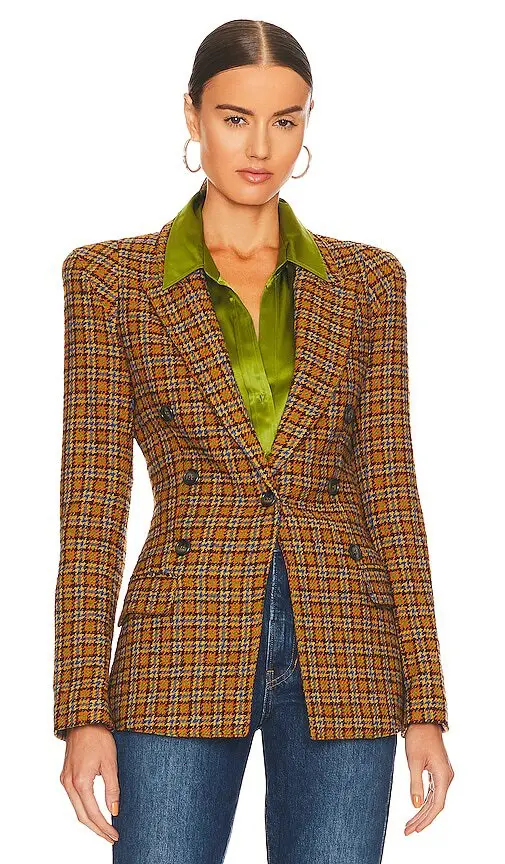 Smythe Not A Db Pagoda Blazer In Brown - Umber Tweed